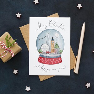 Christmas London England Holiday Card, Printable Holiday Card ...
