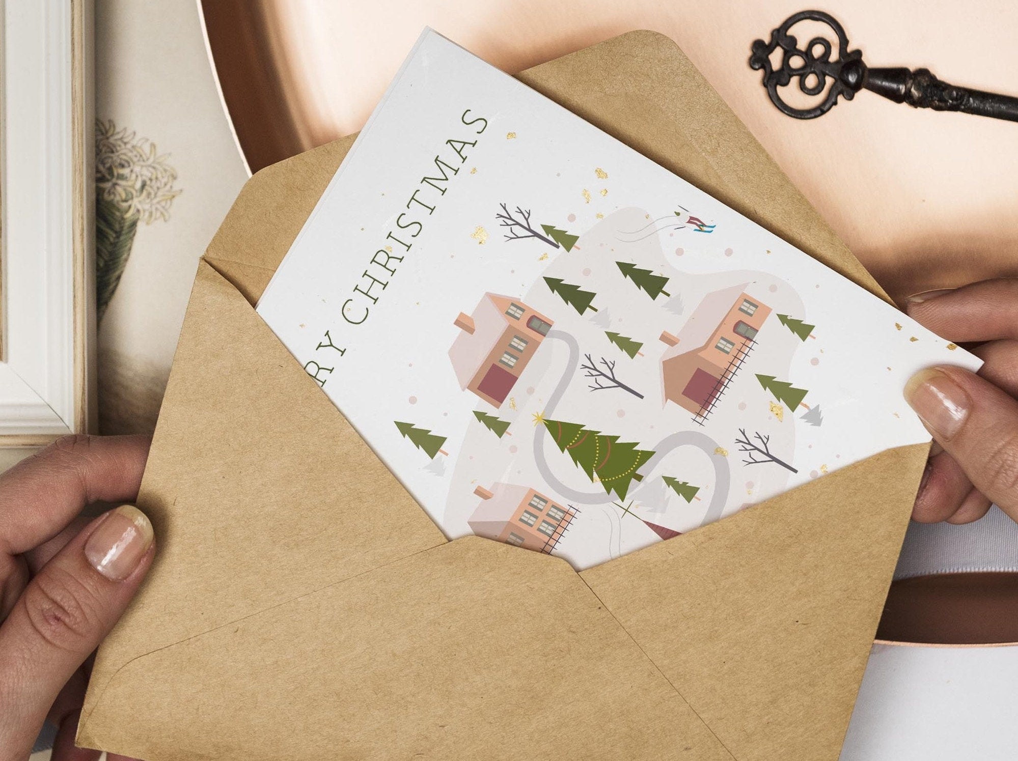 Christmas Card Printable Printable Holiday Card Merry | Etsy