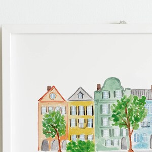 Rainbow Row Watercolor Wall Art, Charleston Art Print, Charleston South ...