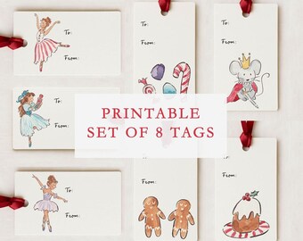 Nutcracker Ballet Gift Tags | Christmas Cards | Christmas Stickers ...