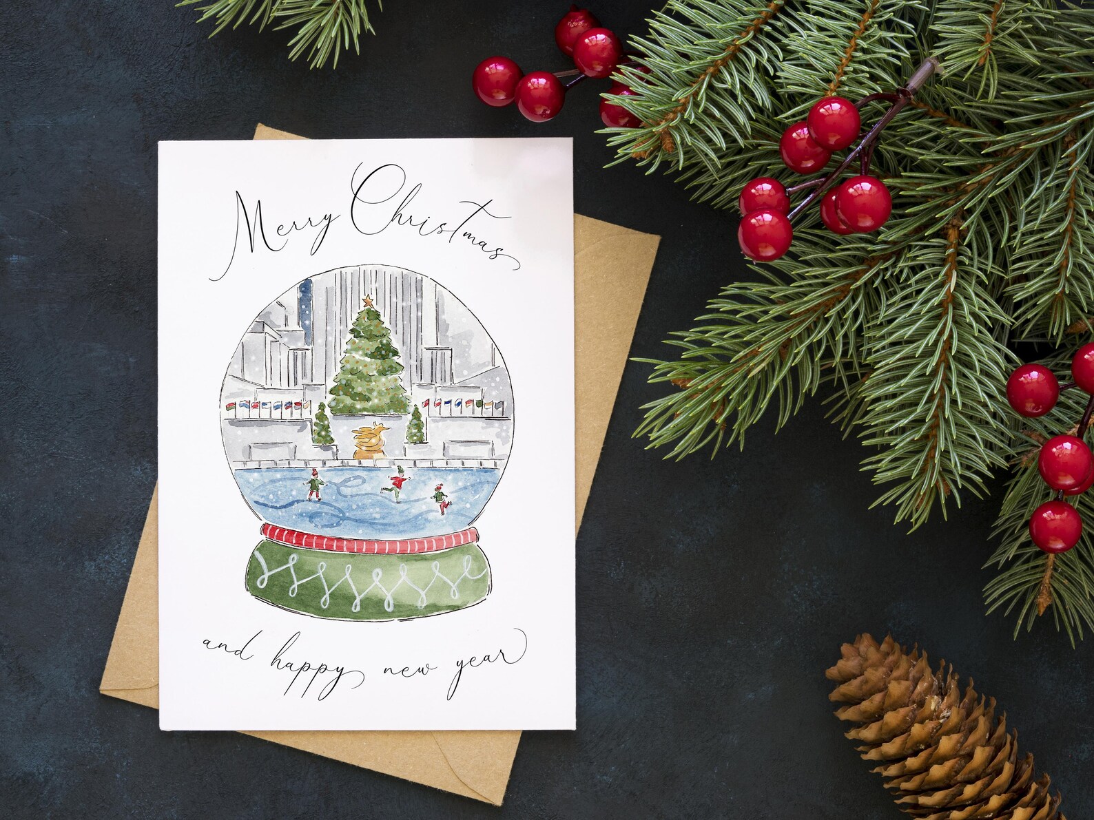 Christmas New York City Holiday Card Printable Holiday Card - Etsy