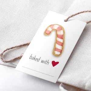 Printable Christmas Cookie Gift Tags, Baked With Love Printable ...