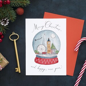 Christmas London England Holiday Card, Printable Holiday Card ...