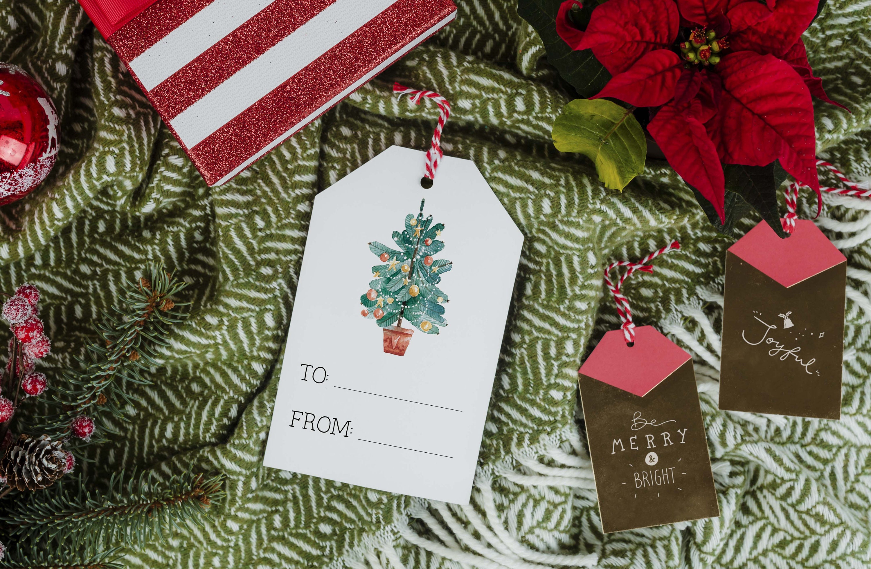 Printable Christmas tree gift tags Christmas gift tags | Etsy