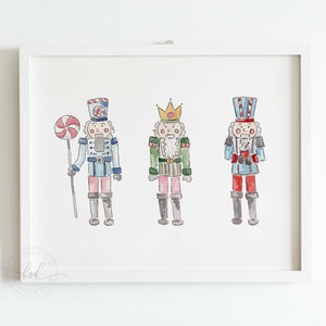 Christmas Nutcracker Wall Art, Nutcracker Holiday Watercolor Painting ...