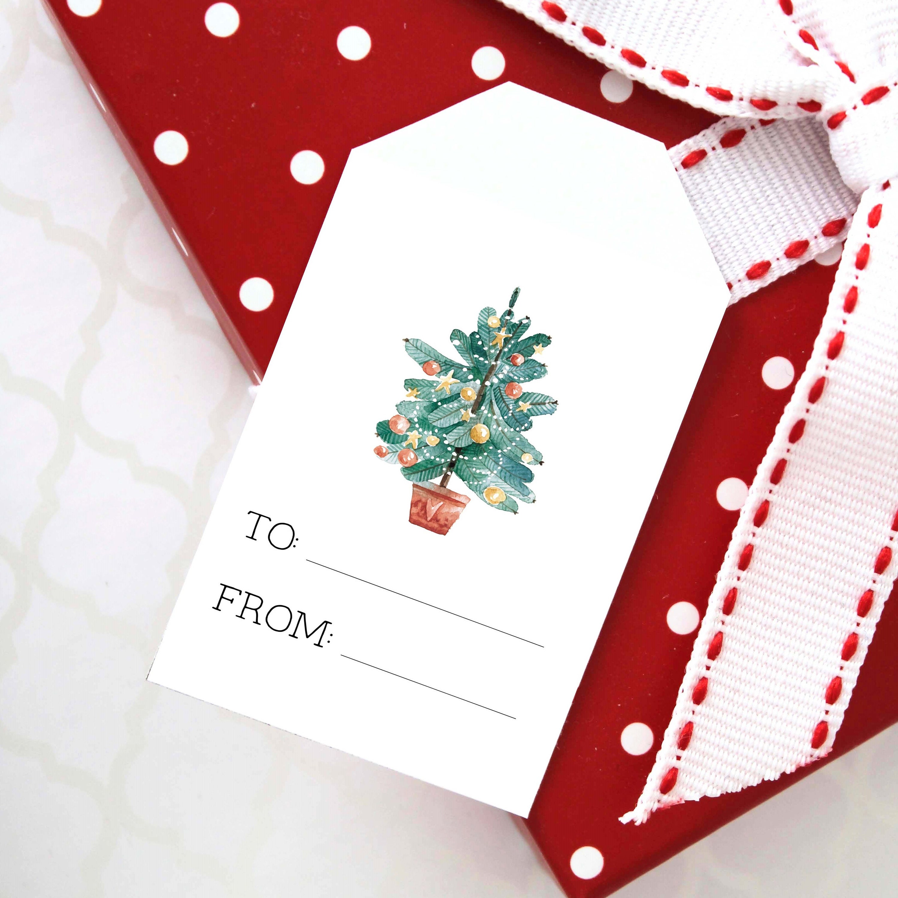 Printable Christmas tree gift tags Christmas gift tags | Etsy