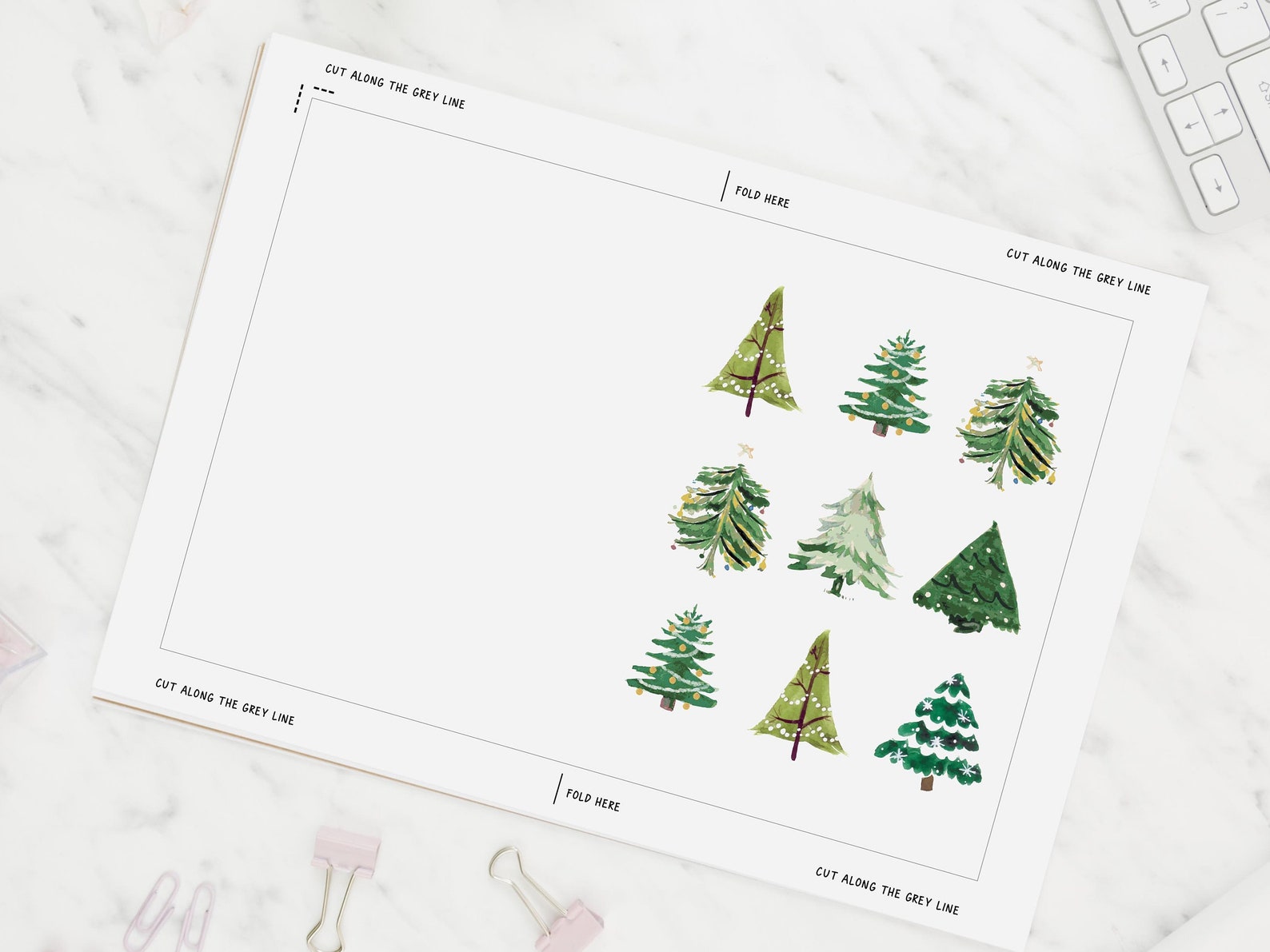 Christmas Tree Christmas Card Printable Holiday Card | Etsy