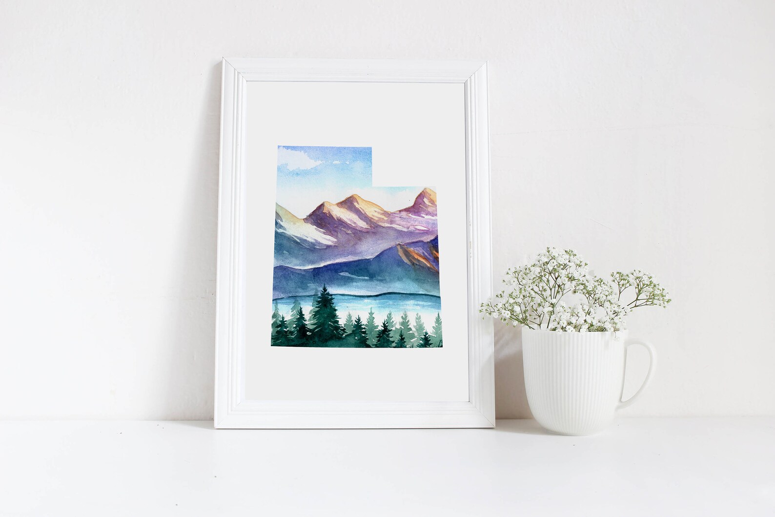 Utah State Art Printable Watercolor Map Print Utah Home | Etsy