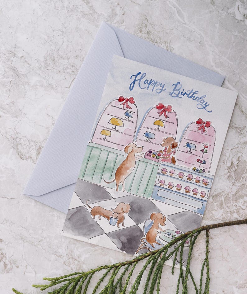 Cute Dog Birthday Card - Printable Card for Dog Lover Gift, Digital ...