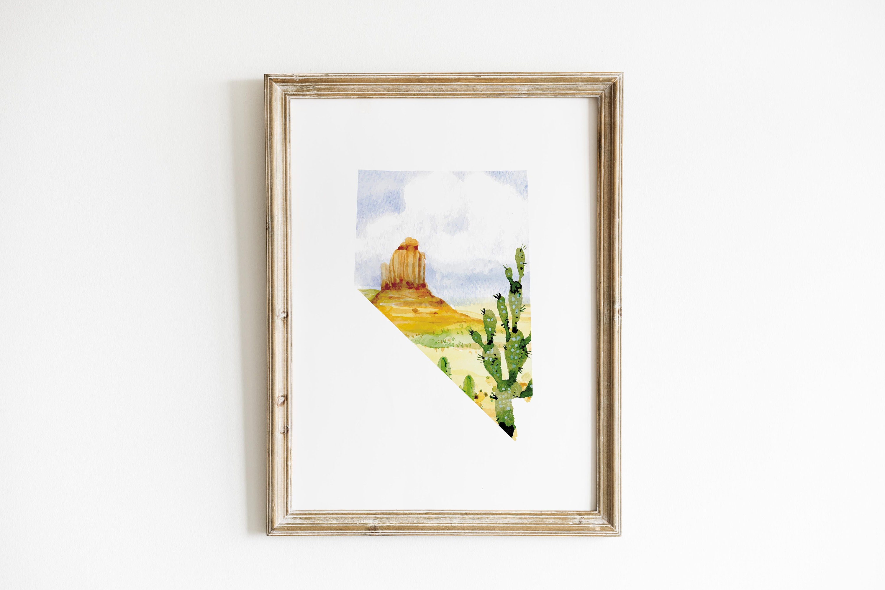 Nevada State Art Watercolor Print Nevada Watercolor Painting | Etsy