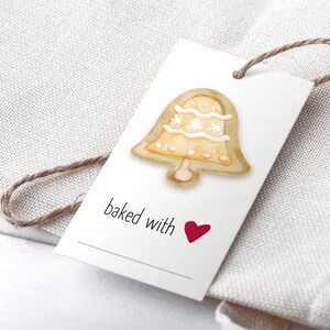 Printable Christmas Cookie Gift Tags, Baked With Love Printable ...