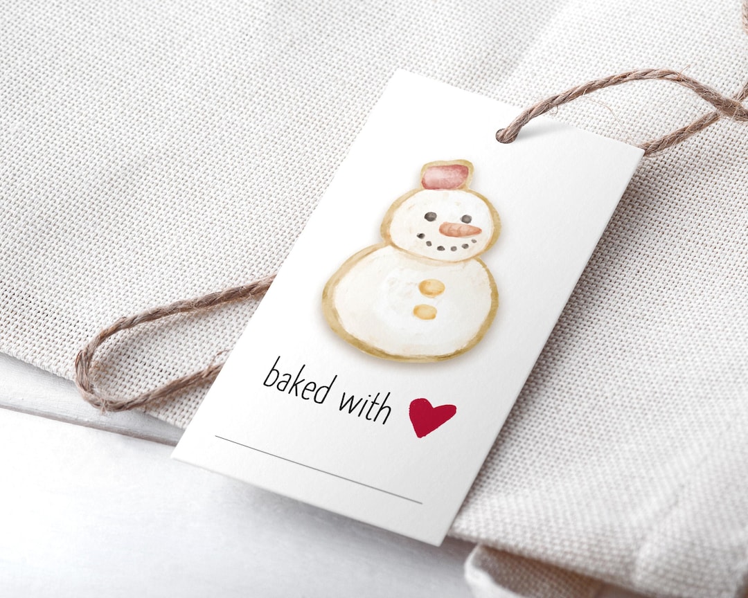 Printable Christmas Cookie Gift Tags, Baked With Love Printable ...