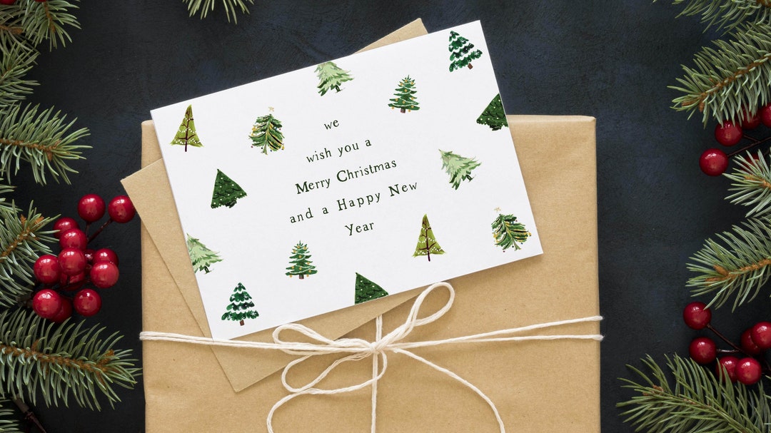 Printable Christmas Tree Holiday Card, Printable Christmas Card ...