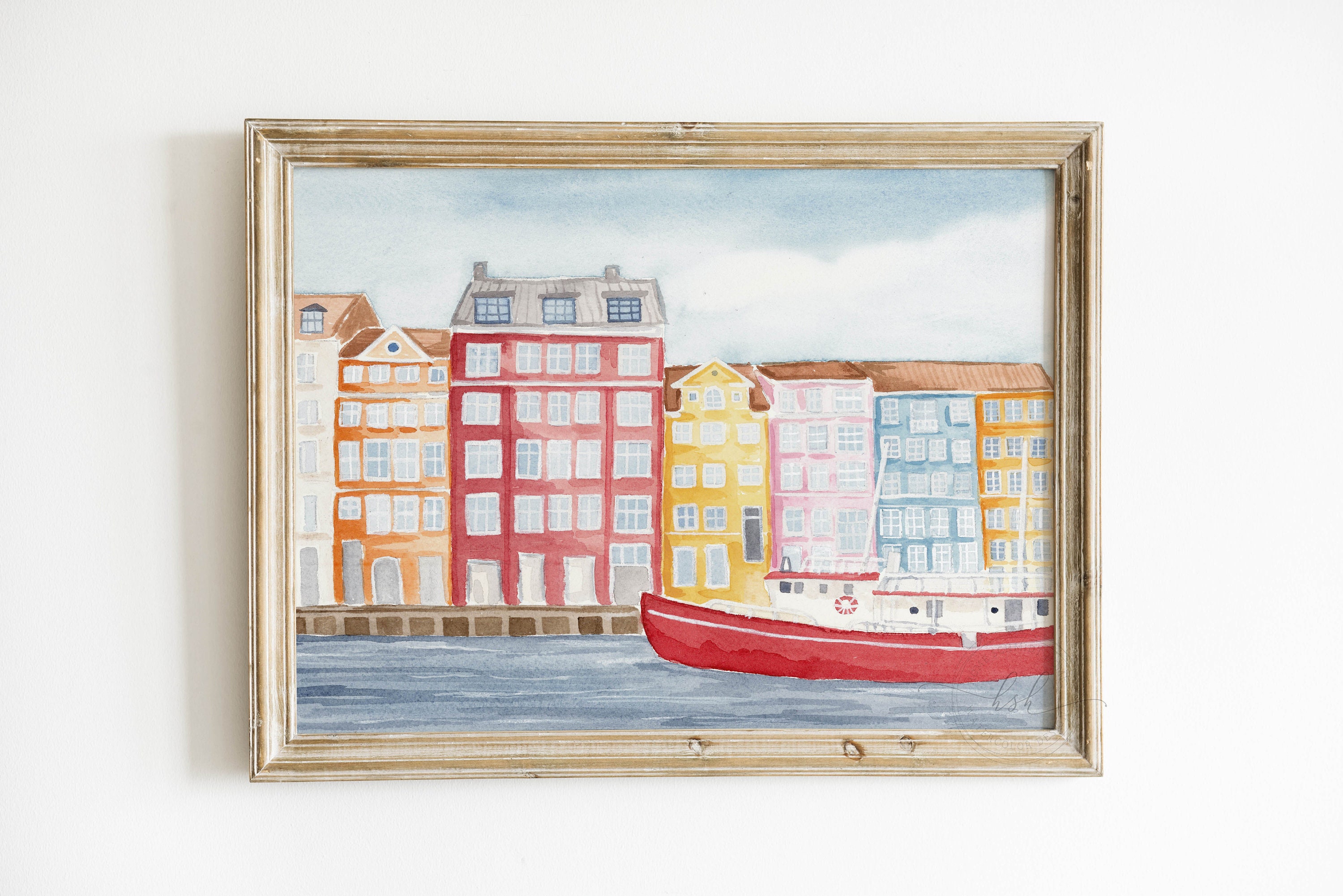 Wall Hangings Prints travel lover gift Copenhagen Denmark watercolor ...