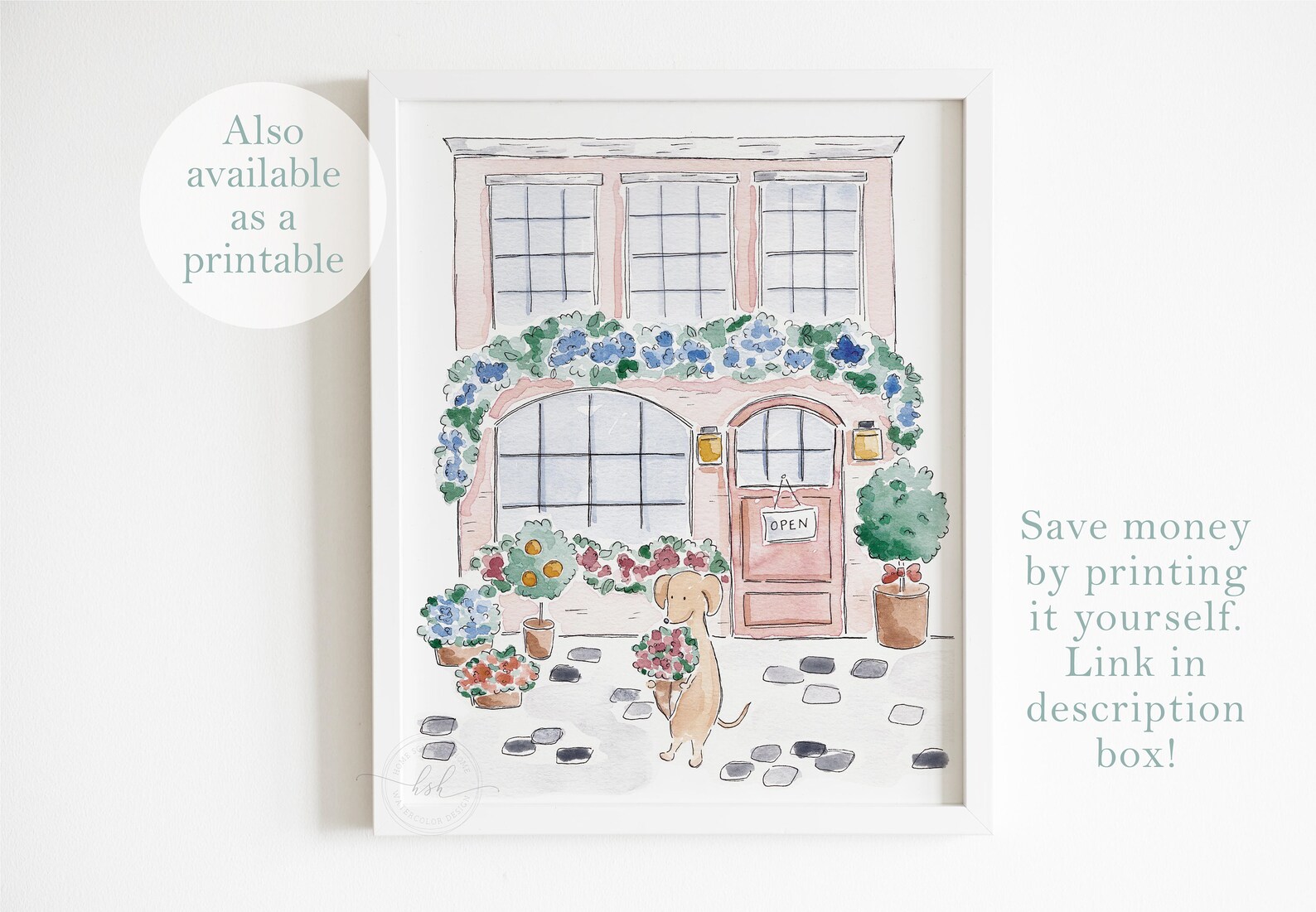 Watercolor Flower Shop Spring Decor Spring Floral Art Print - Etsy