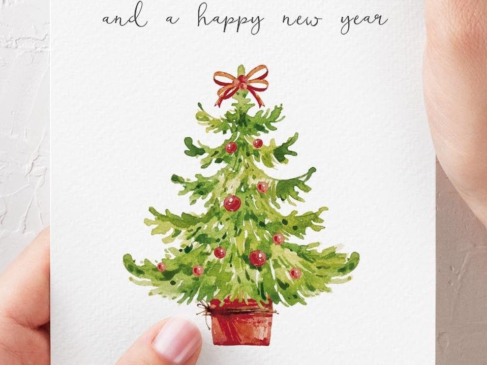 Printable Christmas Tree Card Printable Holiday Card | Etsy