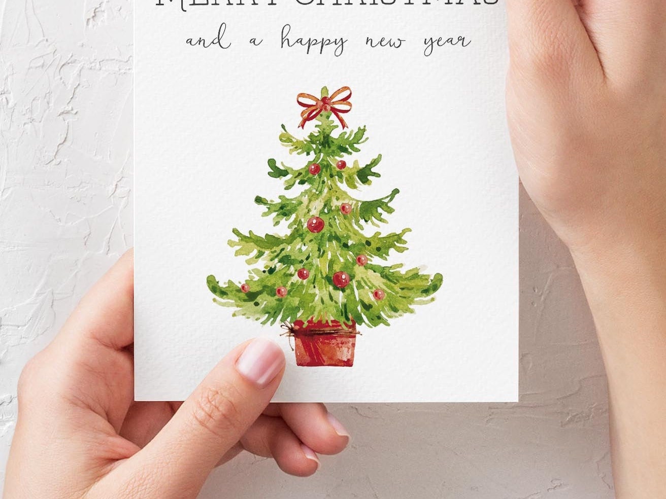 Printable Christmas Tree Card Printable Holiday Card | Etsy