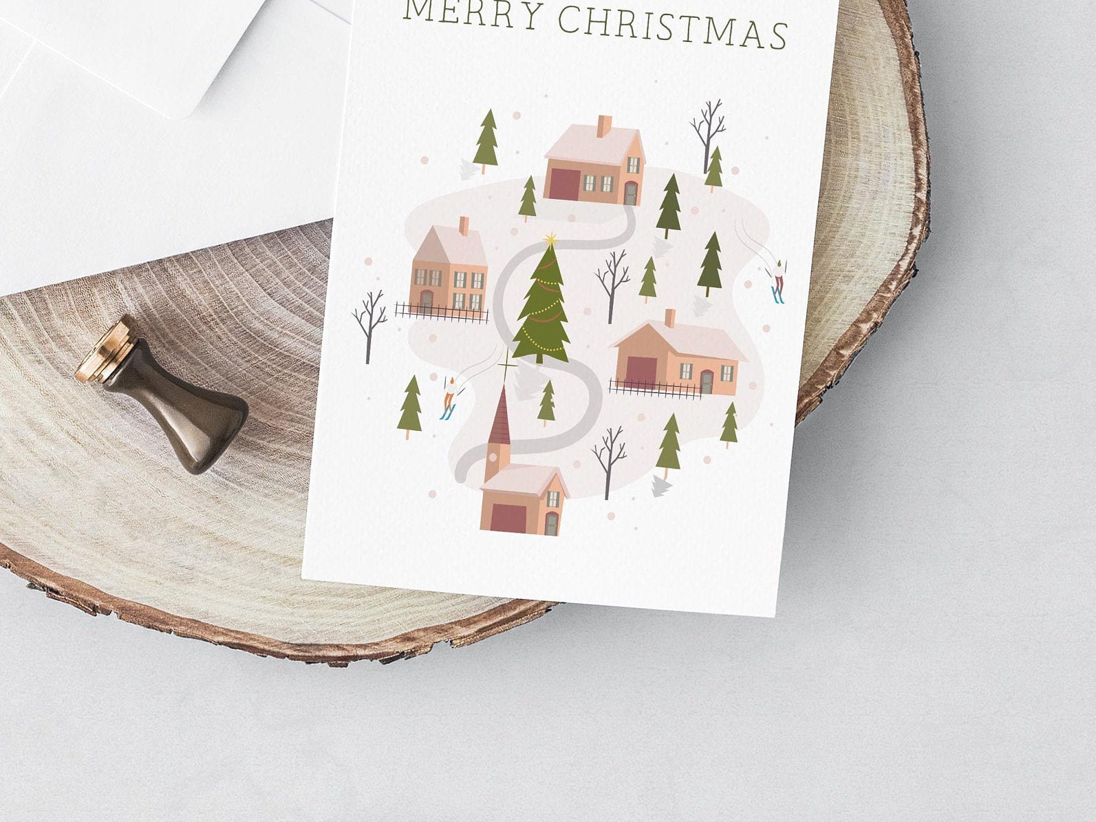 Christmas Card Printable Printable Holiday Card Merry | Etsy