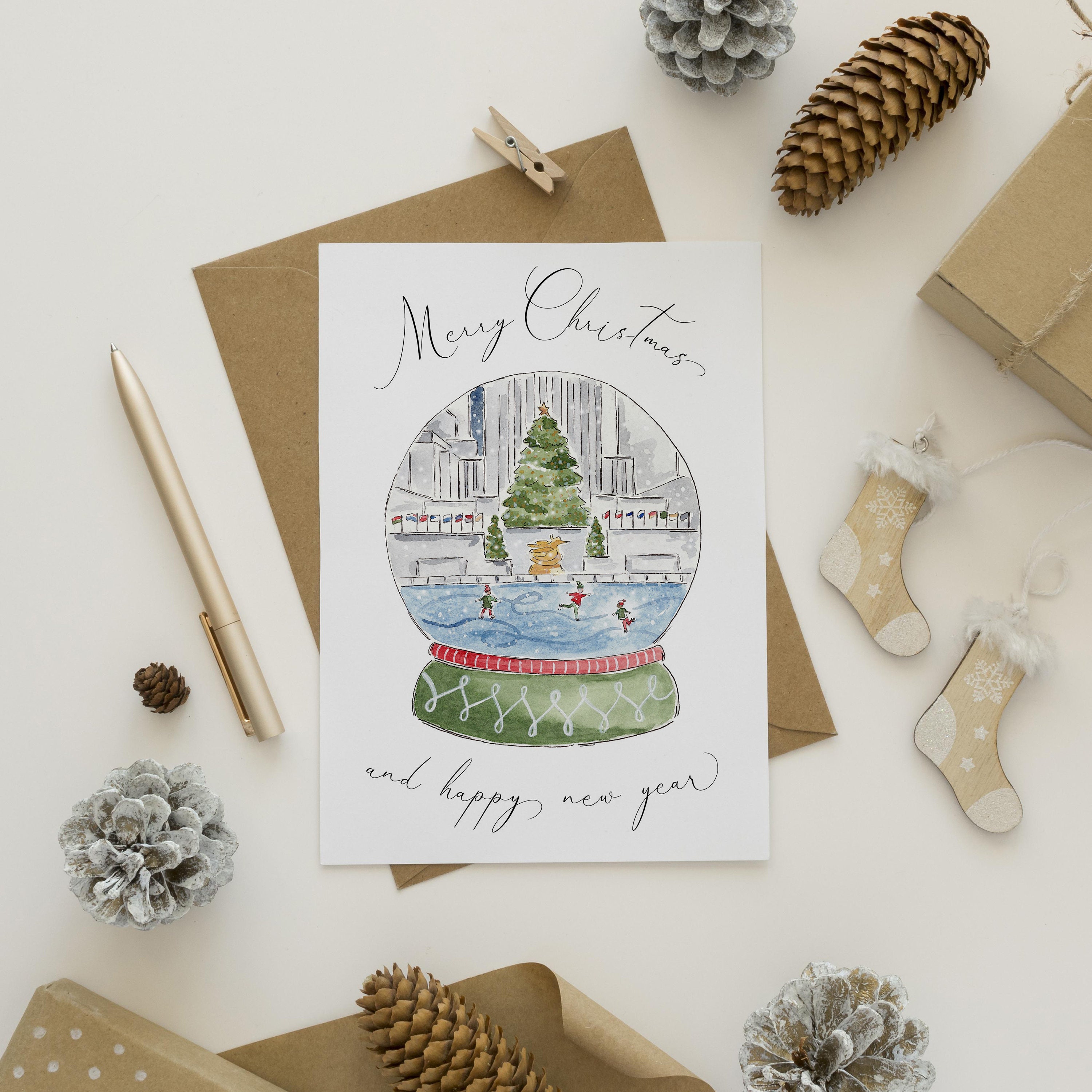 Christmas New York City Holiday Card, Printable Holiday Card ...