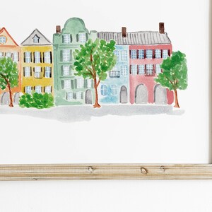 Rainbow Row Watercolor Wall Art, Charleston Art Print, Charleston South ...