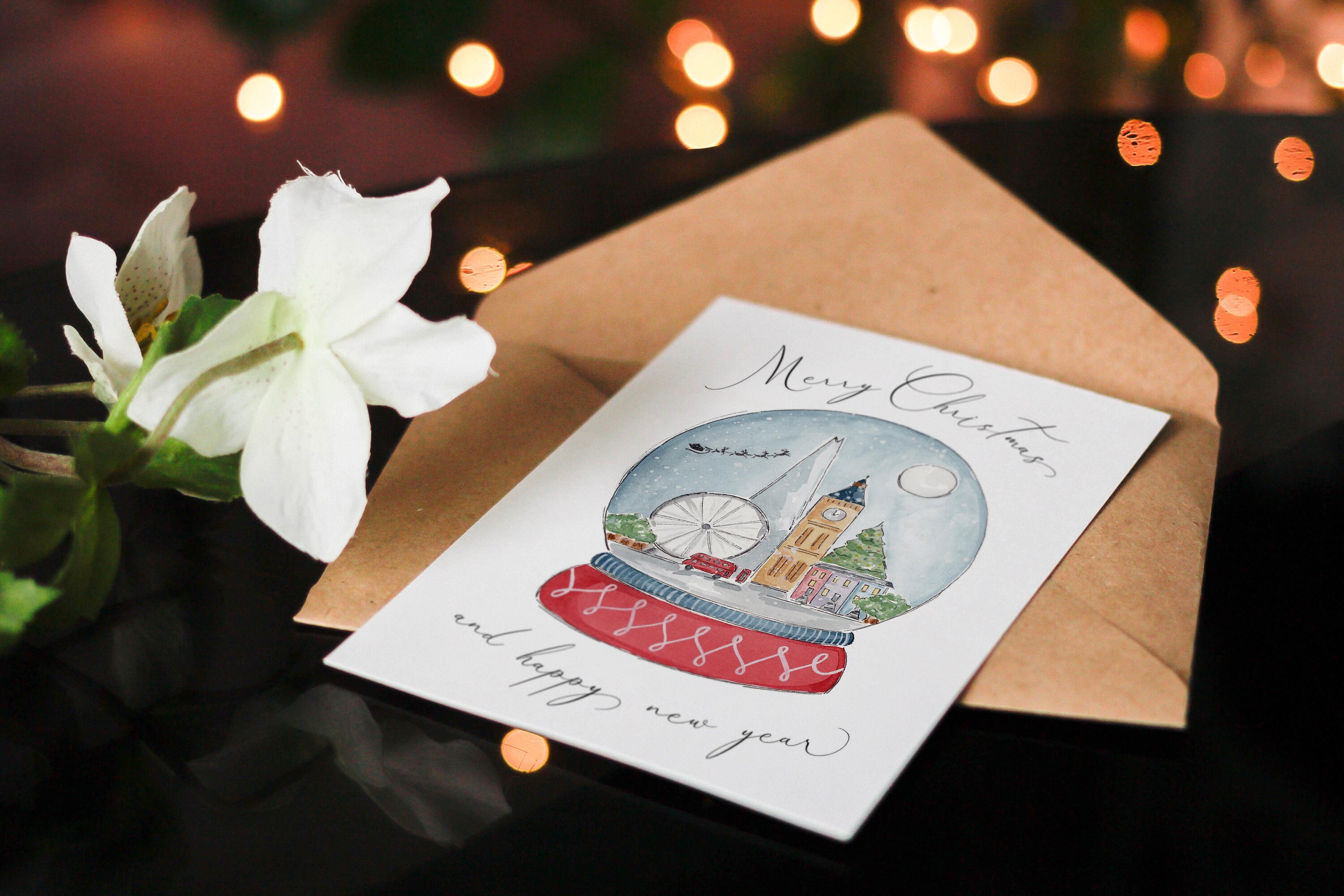 Christmas London England Holiday Card, Printable Holiday Card ...