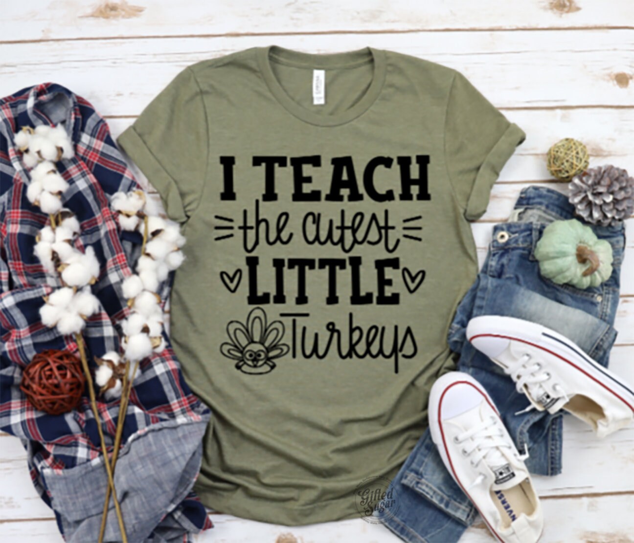 I Teach the Cutest Little Turkeys Teacher Fall Shirt Teacher | Etsy