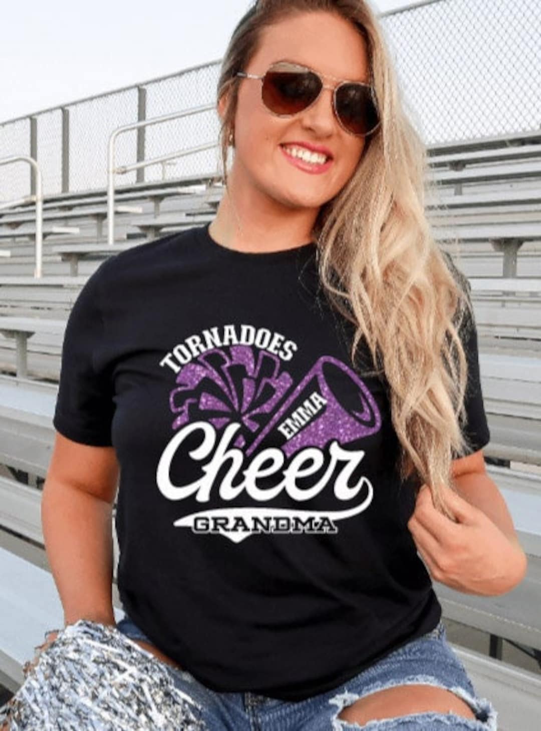 Cheer Grandma Shirt,glitter Cheer Grandma Shirt,cheer Grandma Tee,cheer ...