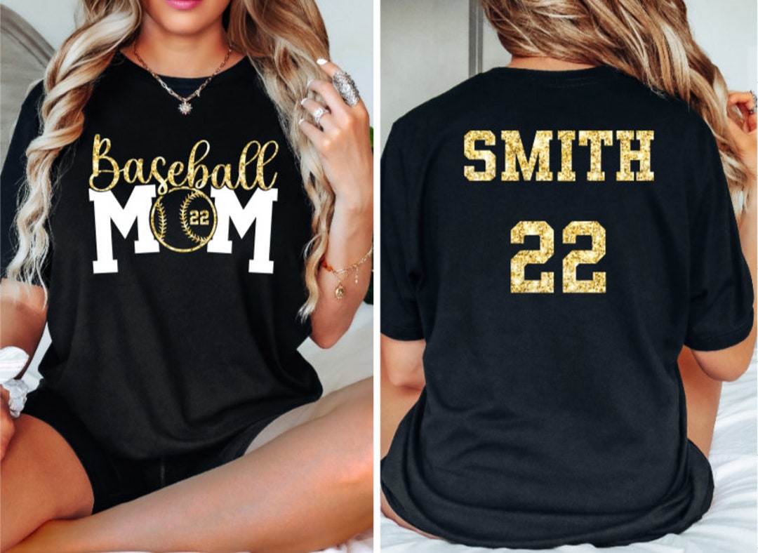 Glitter Baseball Mom Tee,baseball Mom Shirt, Baseball Tee, Personalized ...