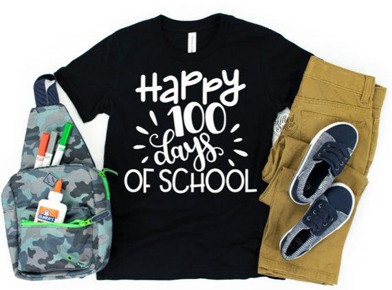 Happy 100 Days of School Shirt 100 Days of SchoolNew School | Etsy