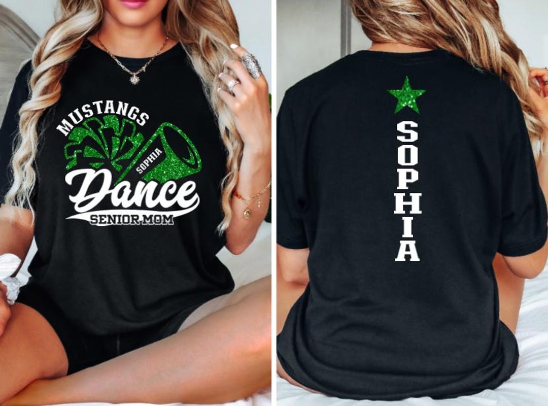 Senior Dance Mom Shirt,rear Star and Name,glitter Senior Dance Mom ...