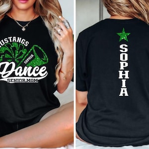 Senior Dance Mom Shirt,rear Star and Name,glitter Senior Dance Mom ...