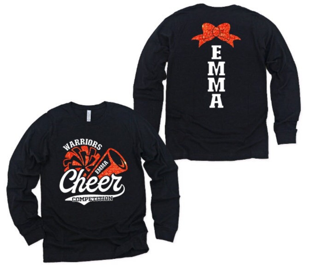 Cheer Competition Shirt,glitter Cheer Long Sleeve, Rear Name and ...