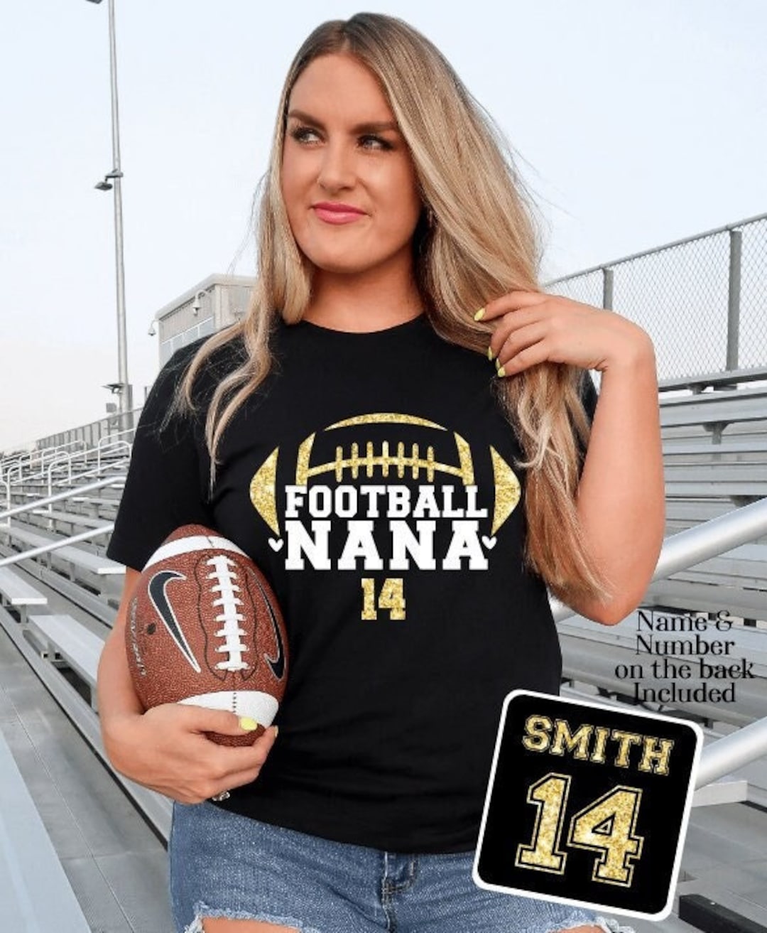 Football Nana Shirt,glitter, Football Nana Shirt,football Mom Tee ...