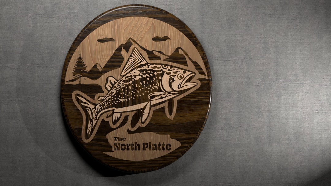 North Platte Brown Trout Sign, Digital Files for CNC, 3d Printer, Laser ...