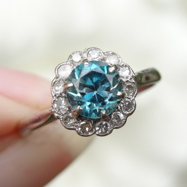 Engagement Ring Blue Zircon - Etsy