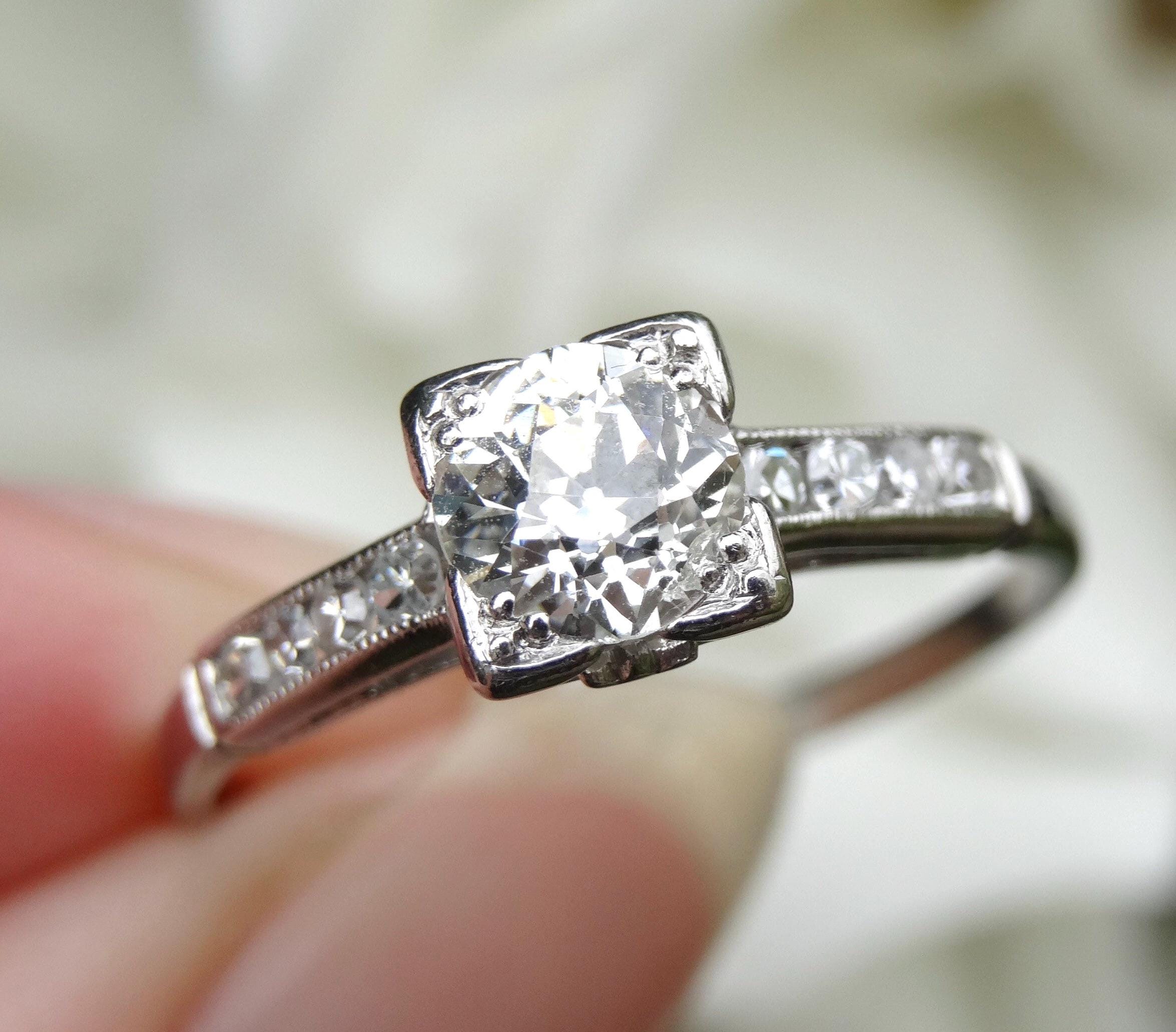 Classic Old Cut Diamond Engagement Ring in 18ct White Gold Classic Old Cut Diamond Engagement Ring in 18ct White Gold