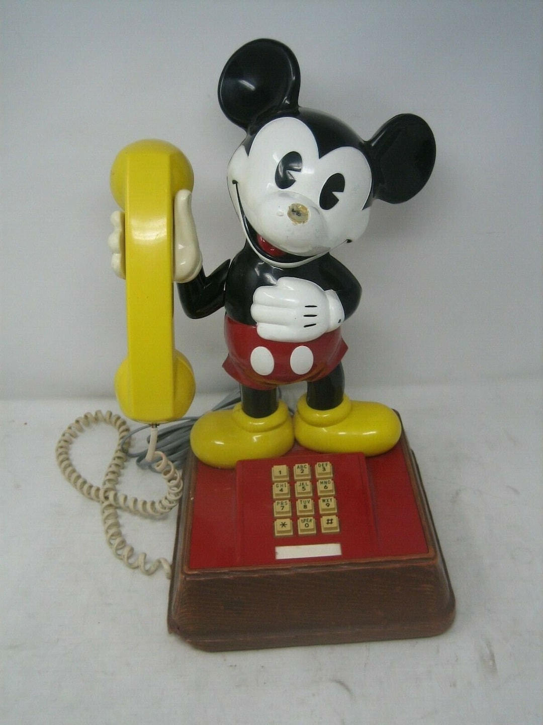 Vintage 1976 Mickey Mouse Touch Tone Telephone Vtg Disney 15 Inch Tall ...