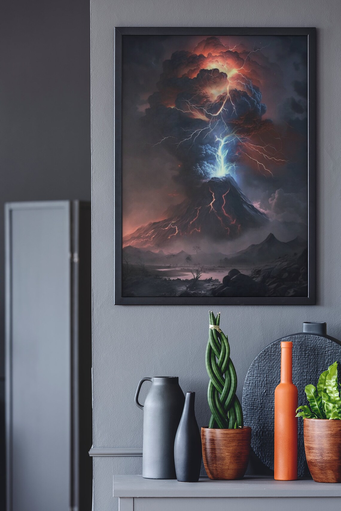 Volcano Eruption Lightning Storm #1 Digital Print - Etsy