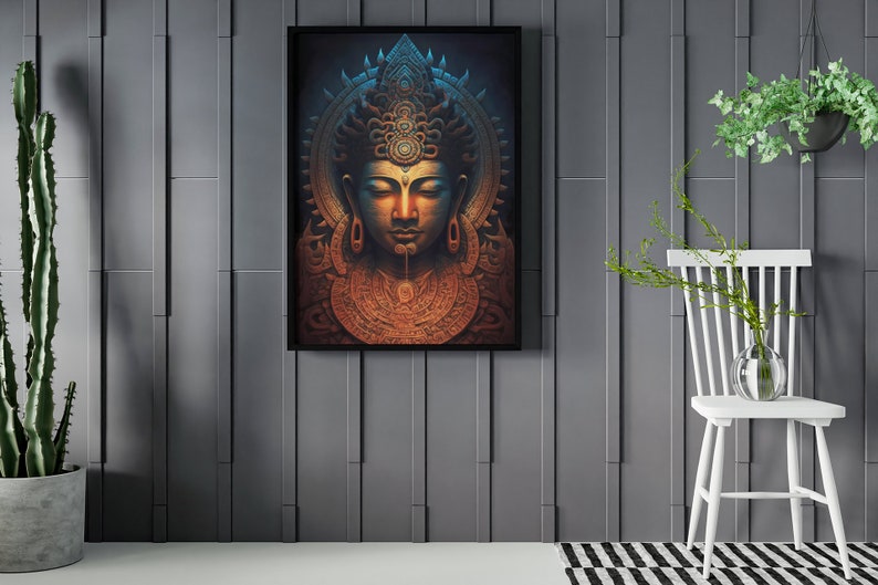 Buddha Aztec Style #1 Digital Print - Etsy