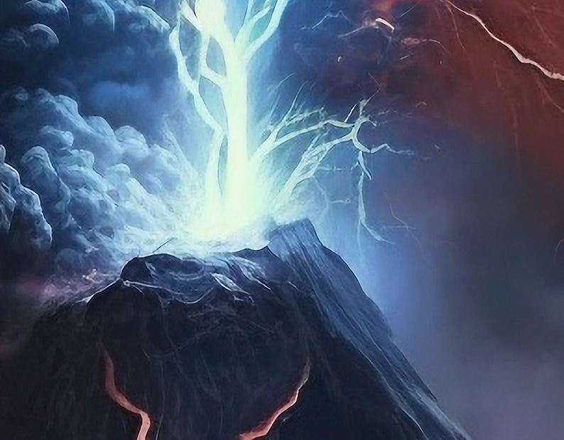 Volcano Eruption Lightning Storm #1 Digital Print - Etsy