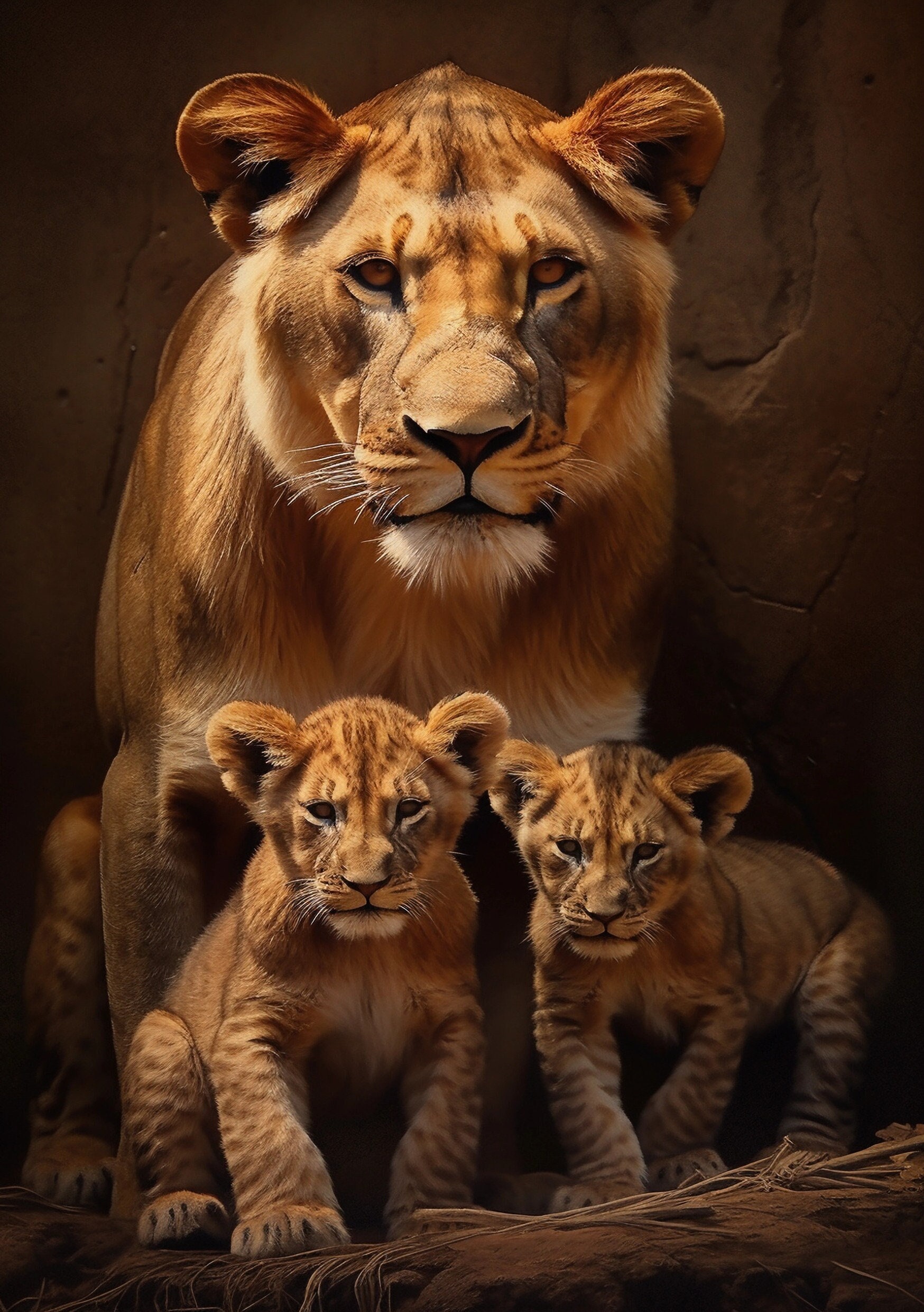 Fierce Maternal Bonds - Lioness and Cubs #2 Digital Print - Etsy Canada