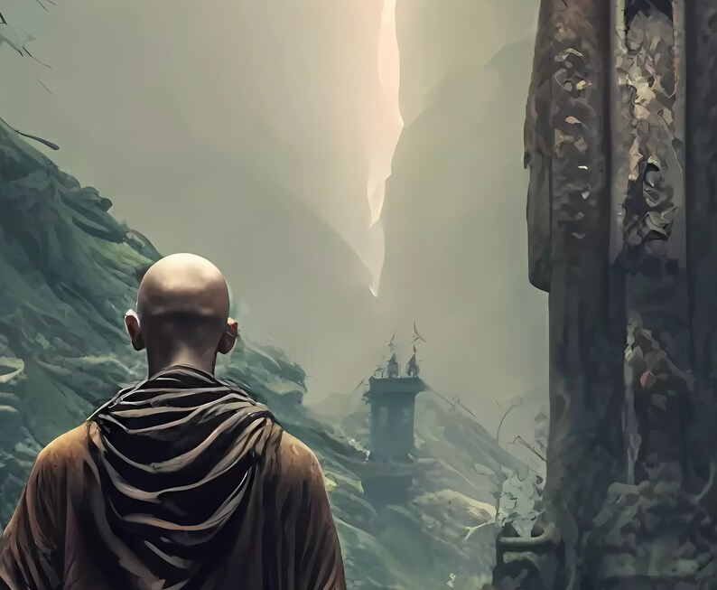 Zen Monk Forest Temple #2 Digital Print. - Etsy