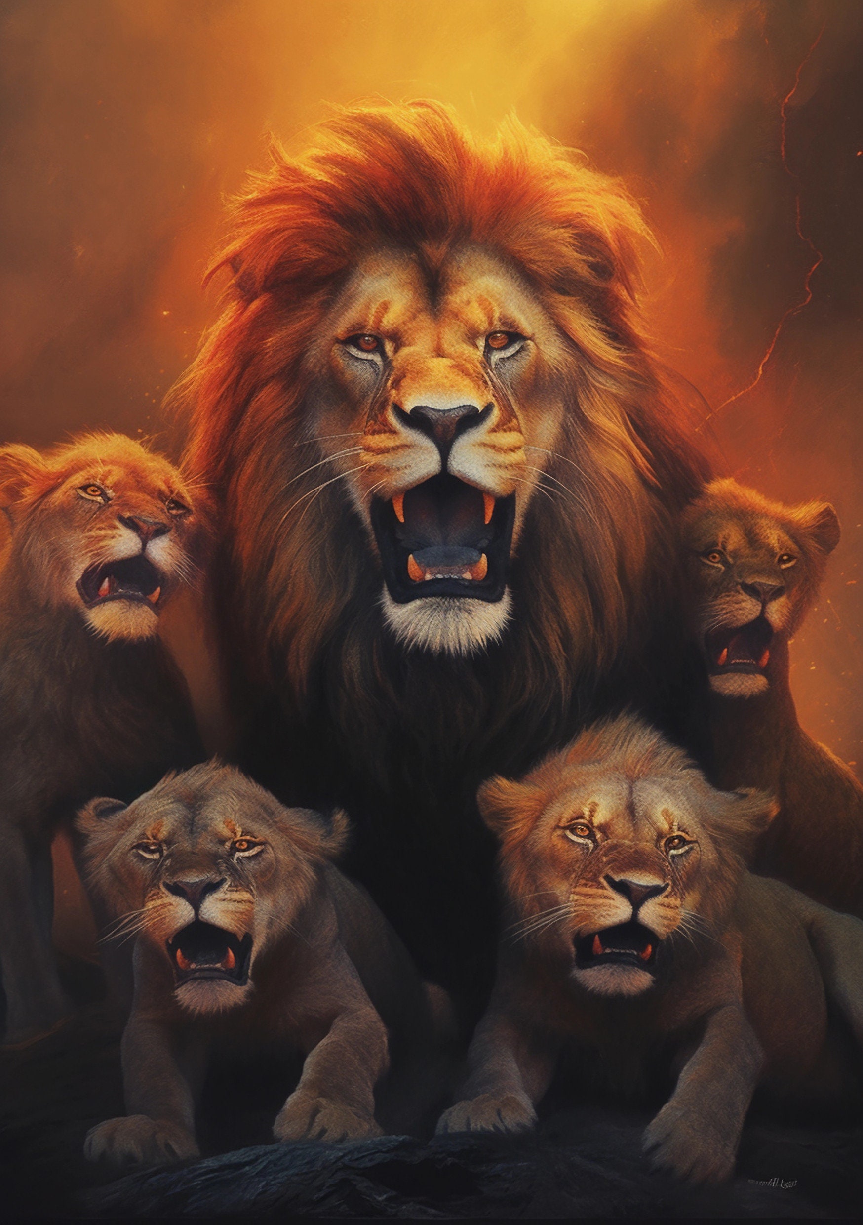 Strength in Unity - Lion Family #2 Digital Print - Etsy