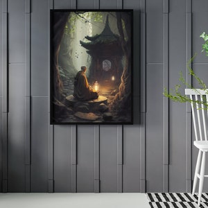 Zen Monk Forest Temple #1 Digital Print. - Etsy