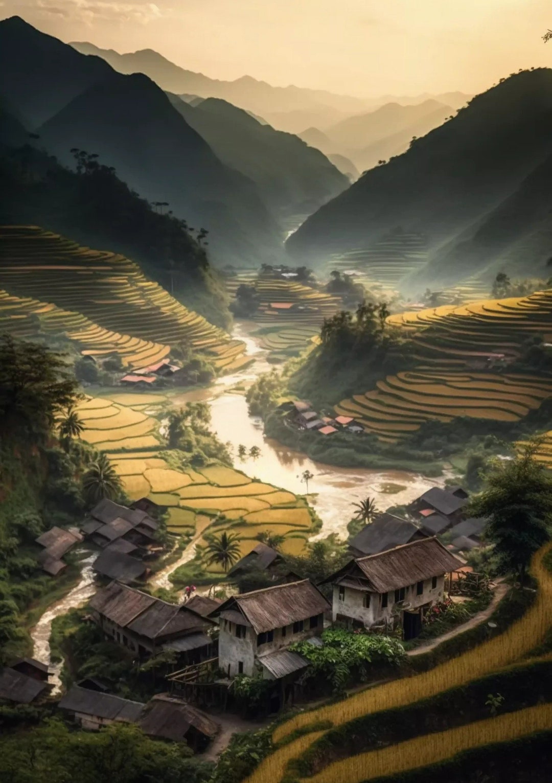 Vietnamese Village Rice Terraces – #2 Digital Print - Etsy