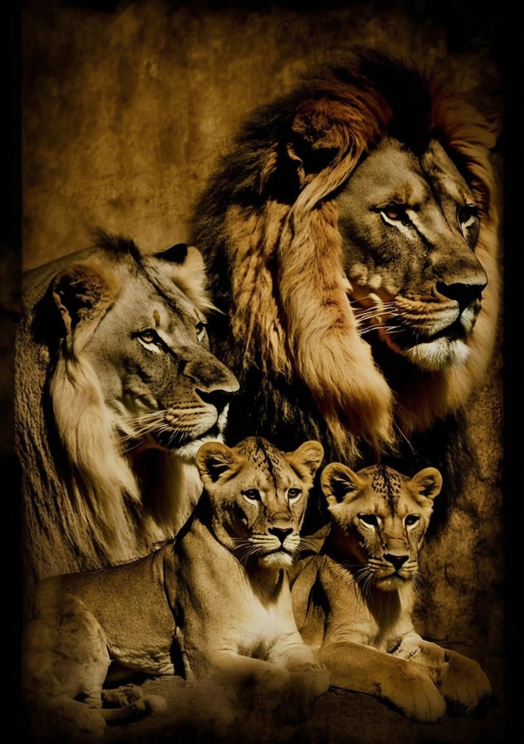 Strength in Unity - Lion Family #3 Digital Print - Etsy