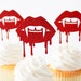 Vampire Birthday Cupcake Toppers/vampire Birthday Party/vampire Lip ...
