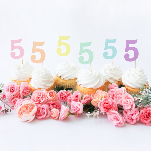 Number 5 Cupcake Topper - Etsy