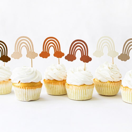 Rainbow Cupcake Toppers - Etsy