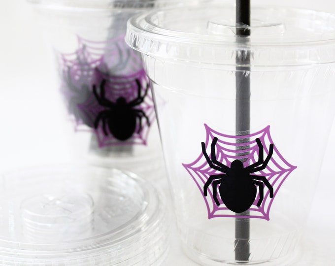 GIRL SPIDER PARTY Cups Spider Web Cups Spider Cups Pink Spider ...
